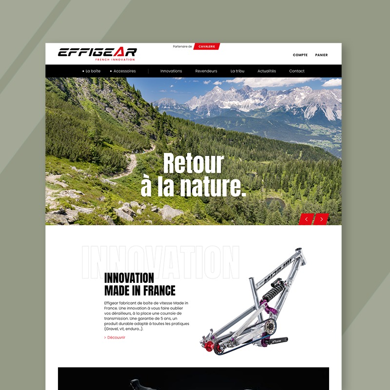 Réalisation du site prestashop de la société Effigear